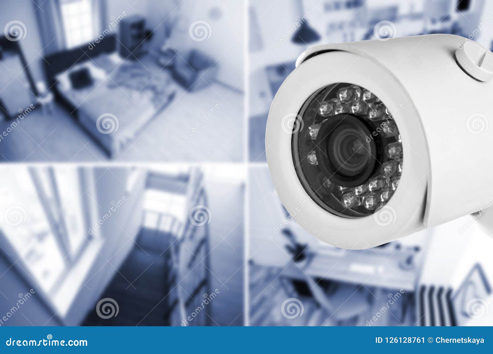Different Rooms Under CCTV Camera Surveillance, Stock Image - Image of ...