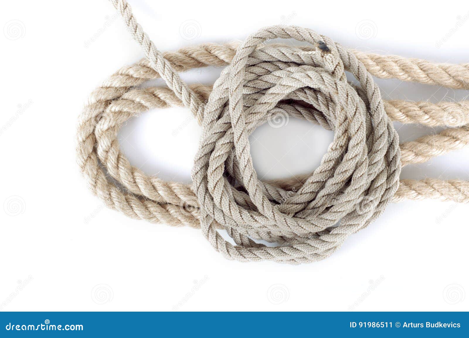 Different Ropes Isolated on White Background Stock Image - Image of ...