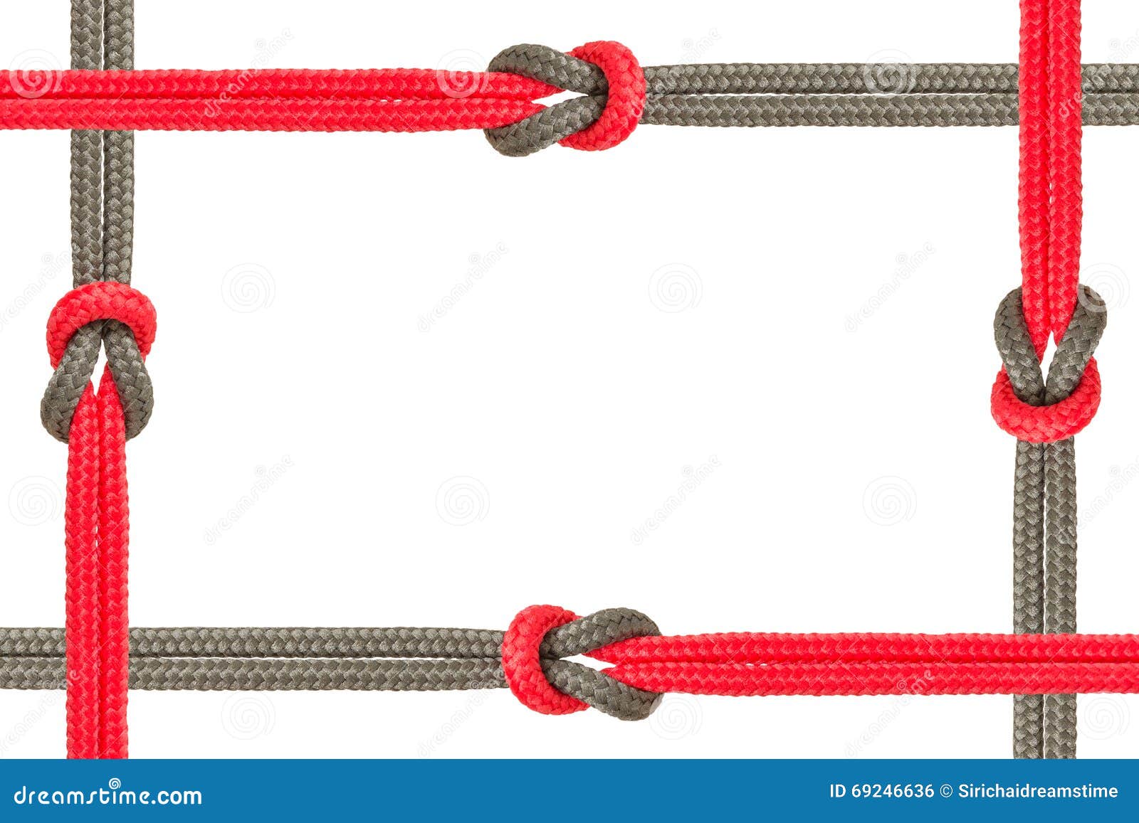 Different Ropes Tied Isolate on White Background Stock Photo - Image of ...