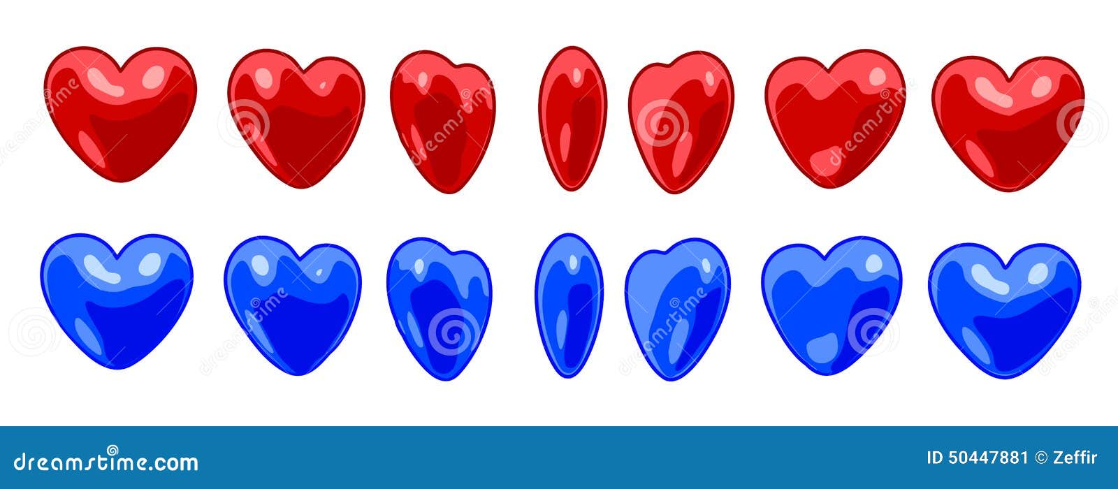 Different rotation heart. stock vector. Illustration of love - 50447881