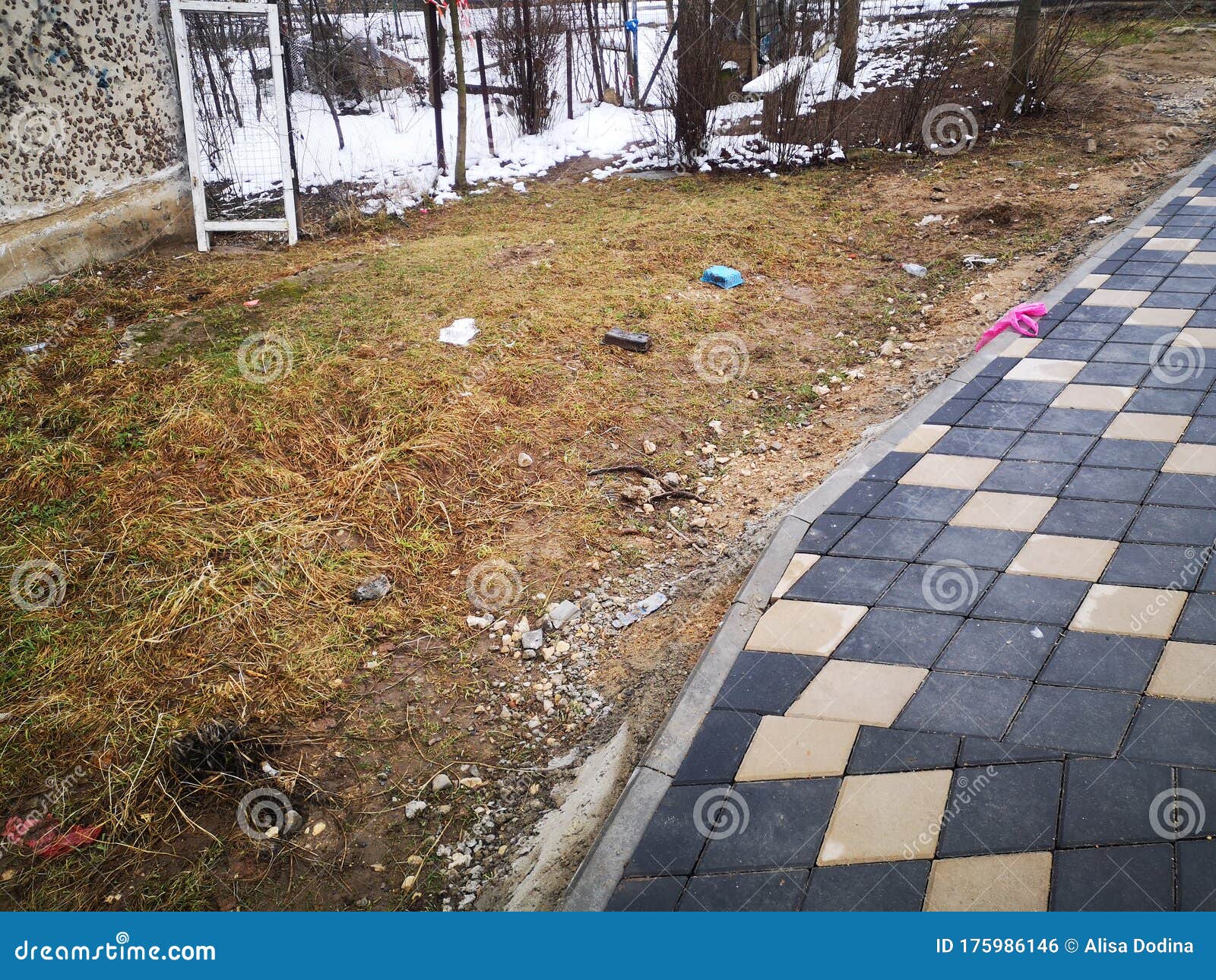 Different Rubbish is Scattered Along the Street. Stock Photo - Image of ...