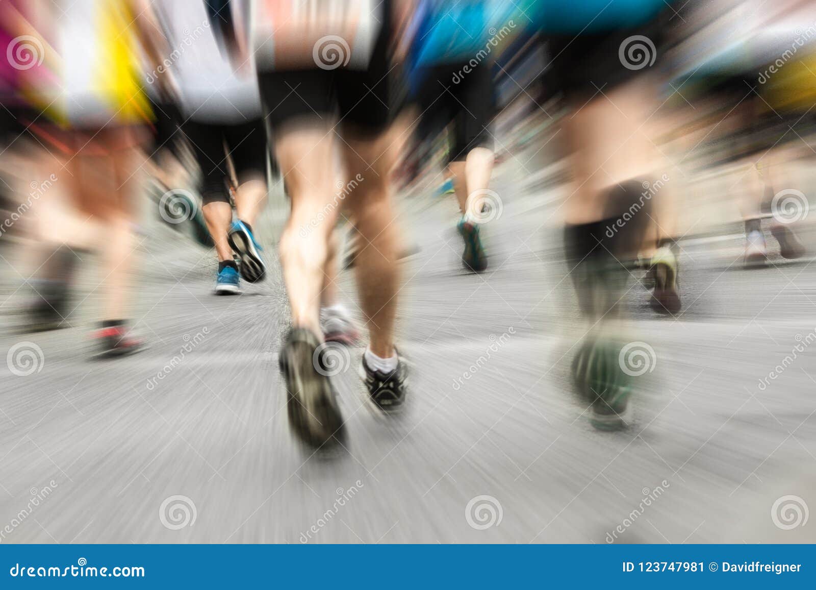 Different Runners at the Marathon from Behind Stock Image - Image of ...