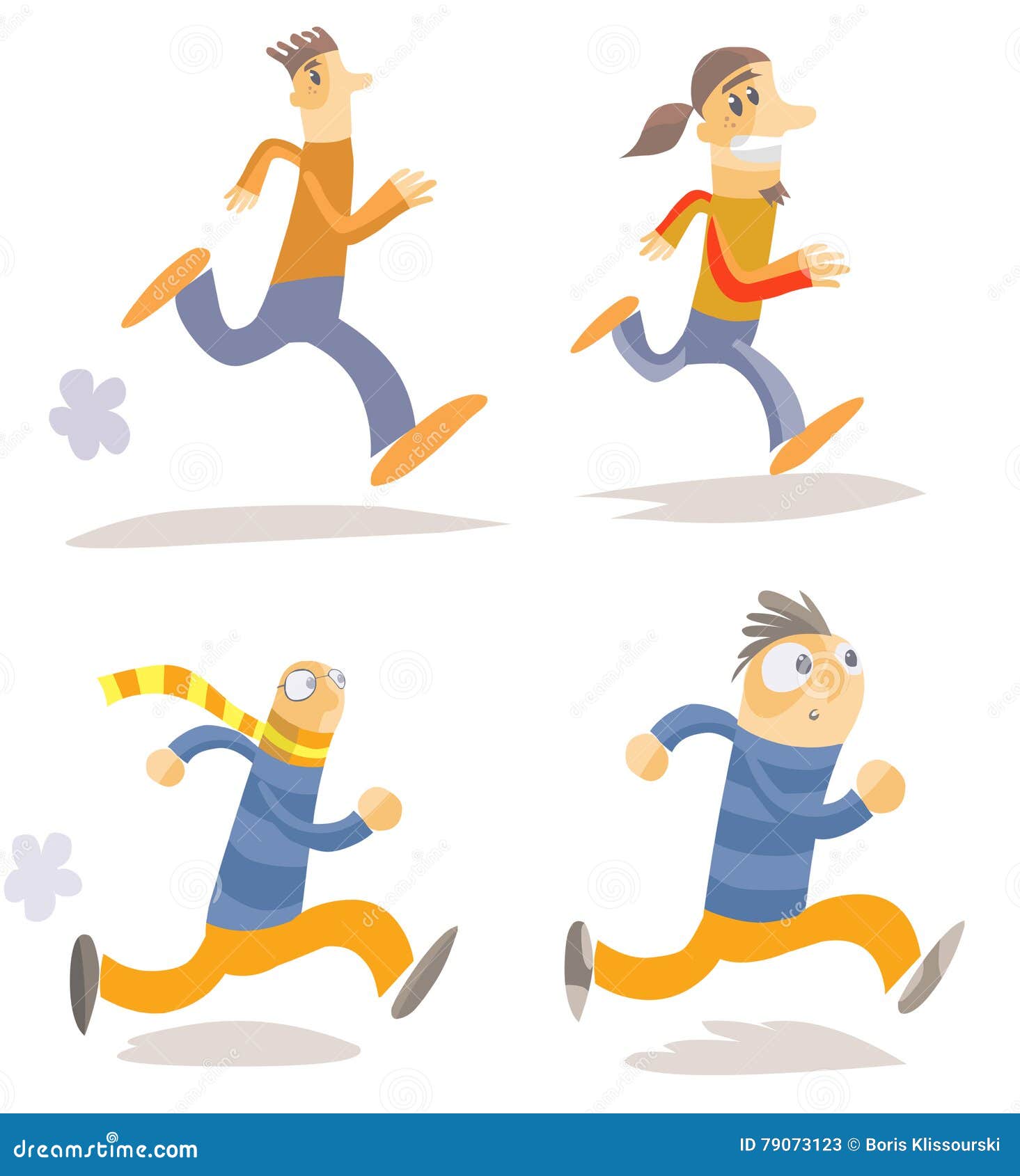 Different Running Athlets Sport People Runner Group With Kit Elements ...