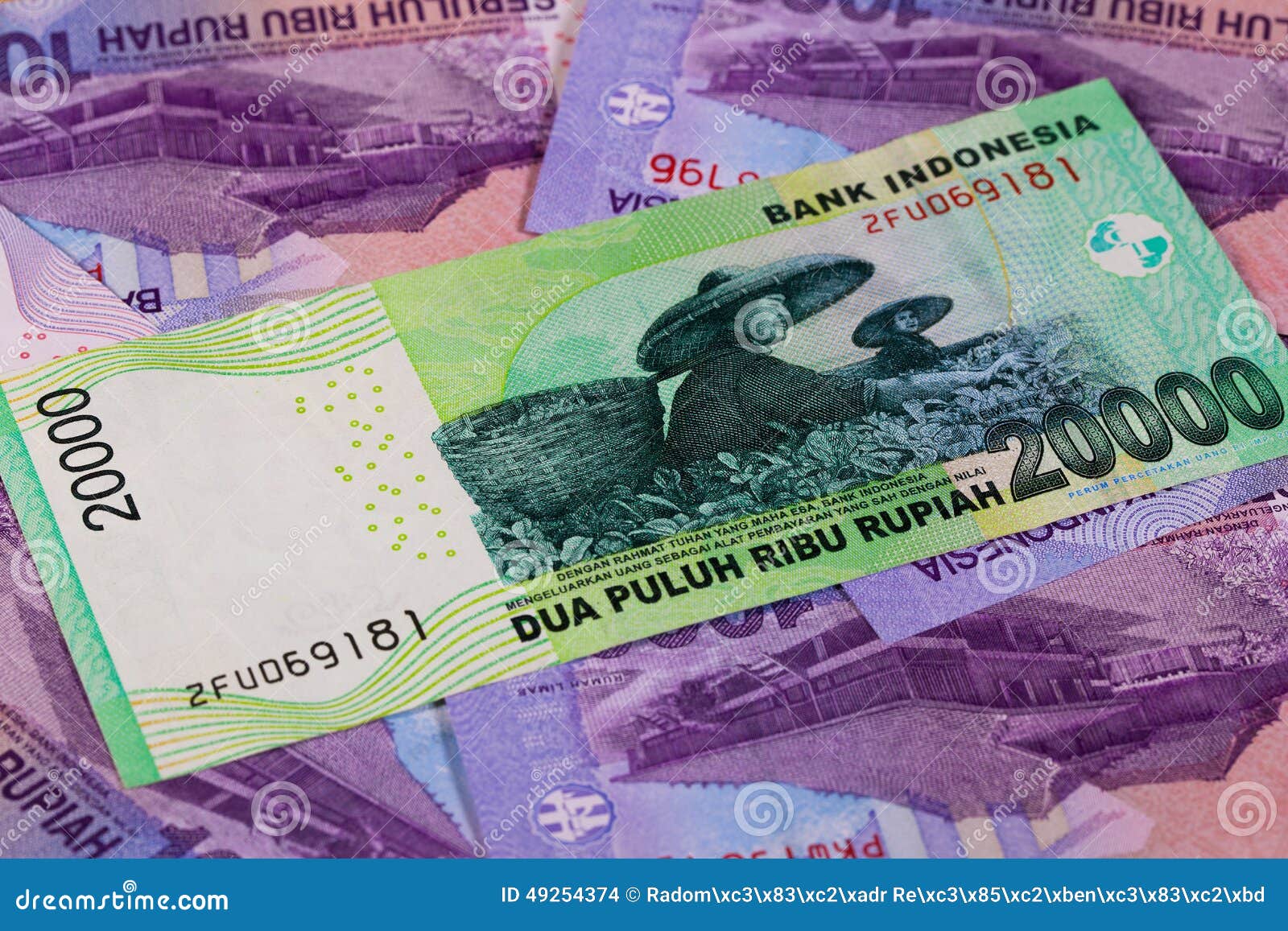 Different rupiah banknotes stock photo. Image of banknotes - 49254374