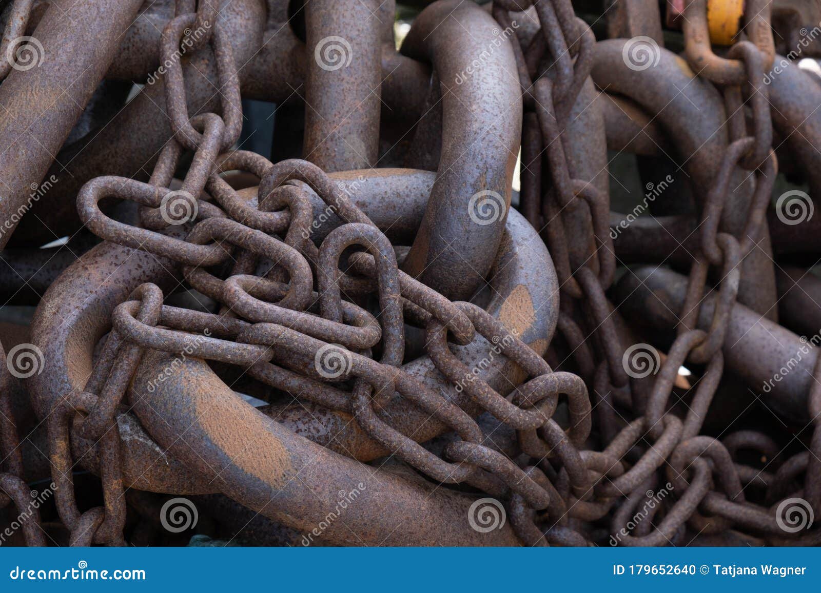 Different Rusty, Old Chains from Sea Ships Stock Photo - Image of rough ...