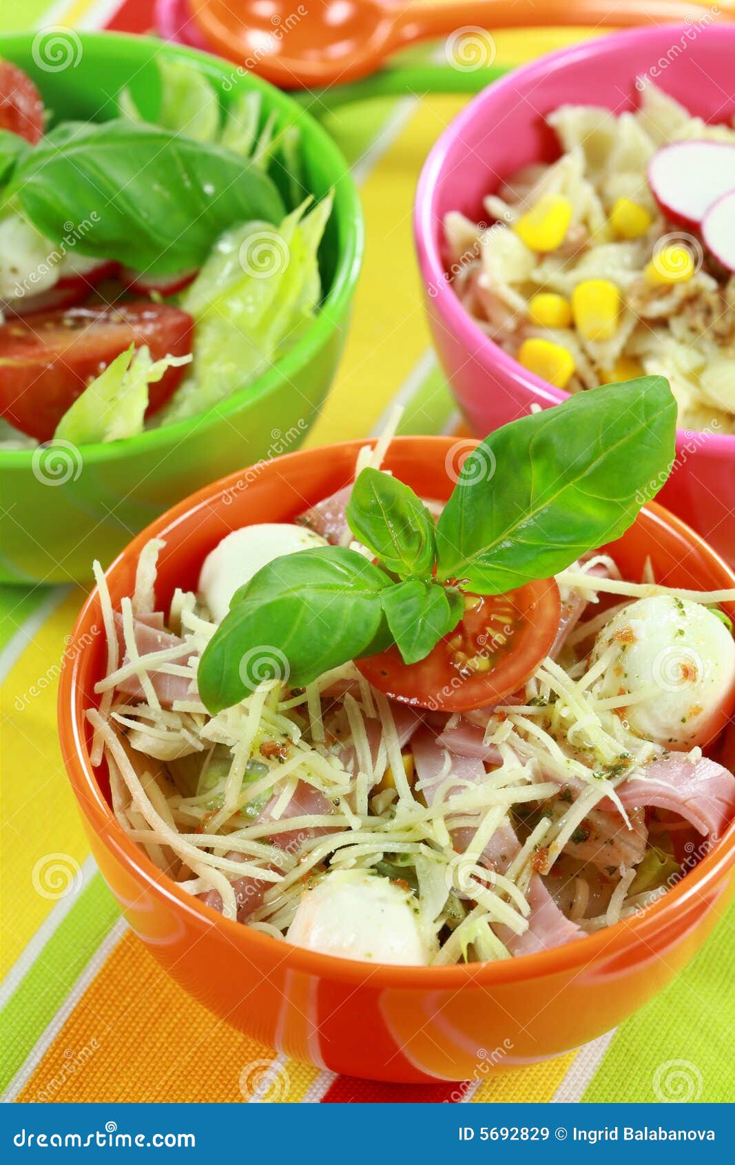 Different salads in buffet stock image. Image of basil - 5692829