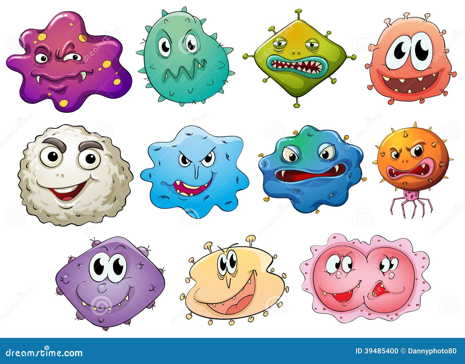 Different Scary Germs Stock Illustration | CartoonDealer.com #48014260