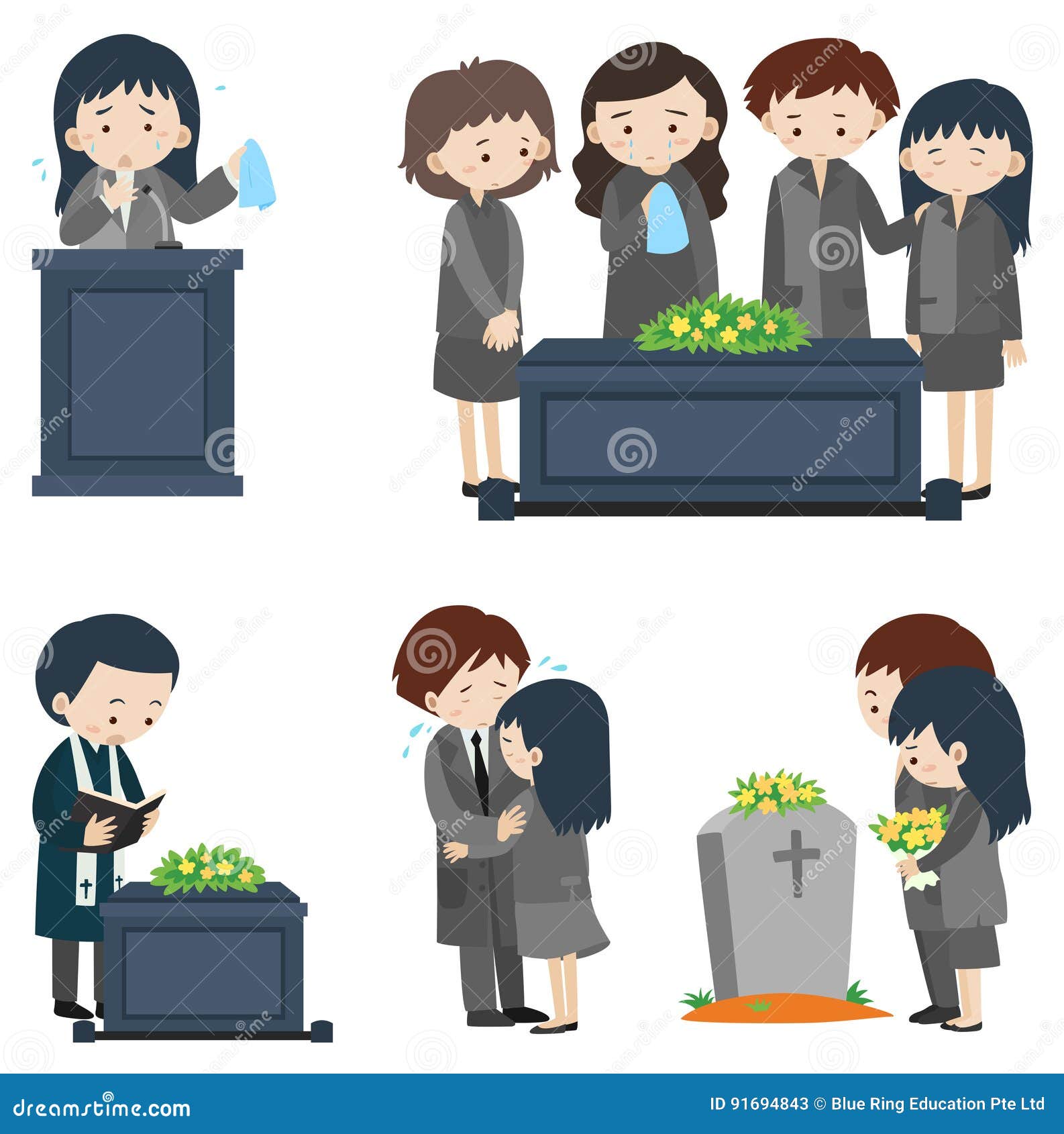Set Of Different Funeral Cremation Urns Vector Illustration ...