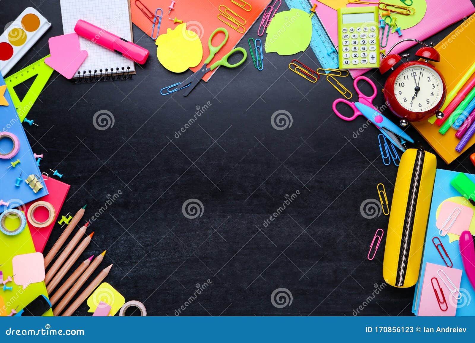 Different school supplies stock image. Image of marker - 170856123