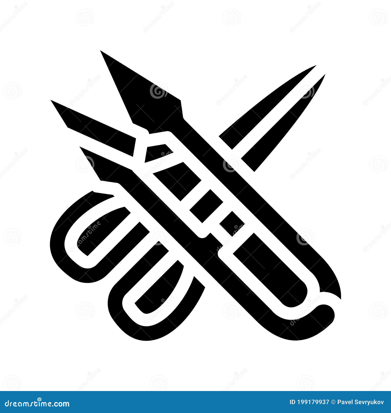 Different Scissors Glyph Icon Vector Black Illustration Stock Vector ...