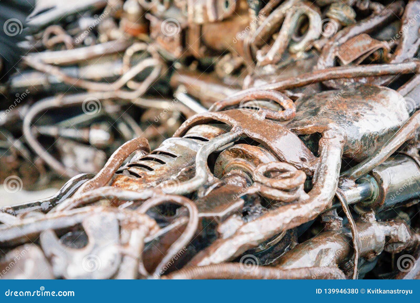 Different Scrap Metal. Textured Metal Scrap Background Stock Photo ...