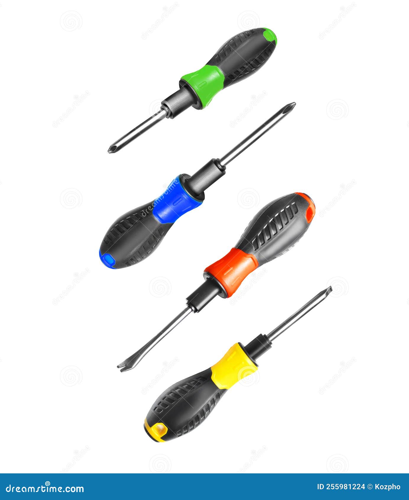 Different Screwdrivers Close-up on a White Background Stock Photo ...