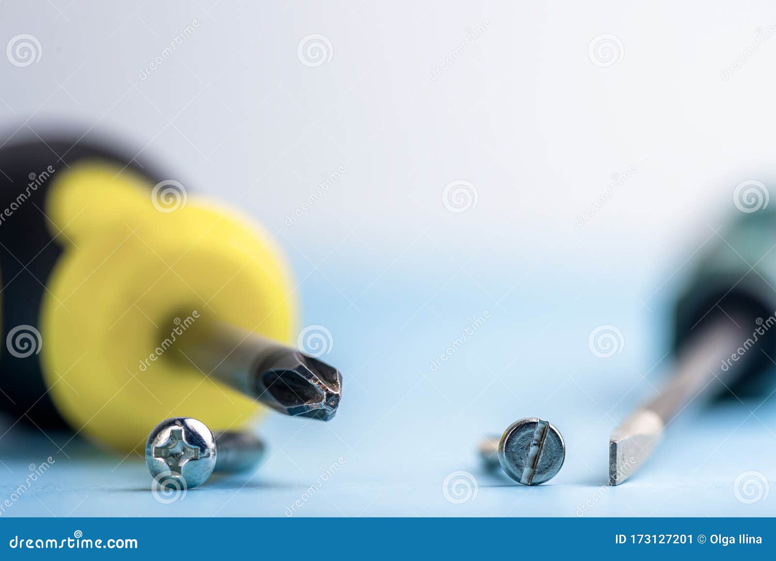 Different Screwdrivers are Cross and Flat and Suitable Cogs ...