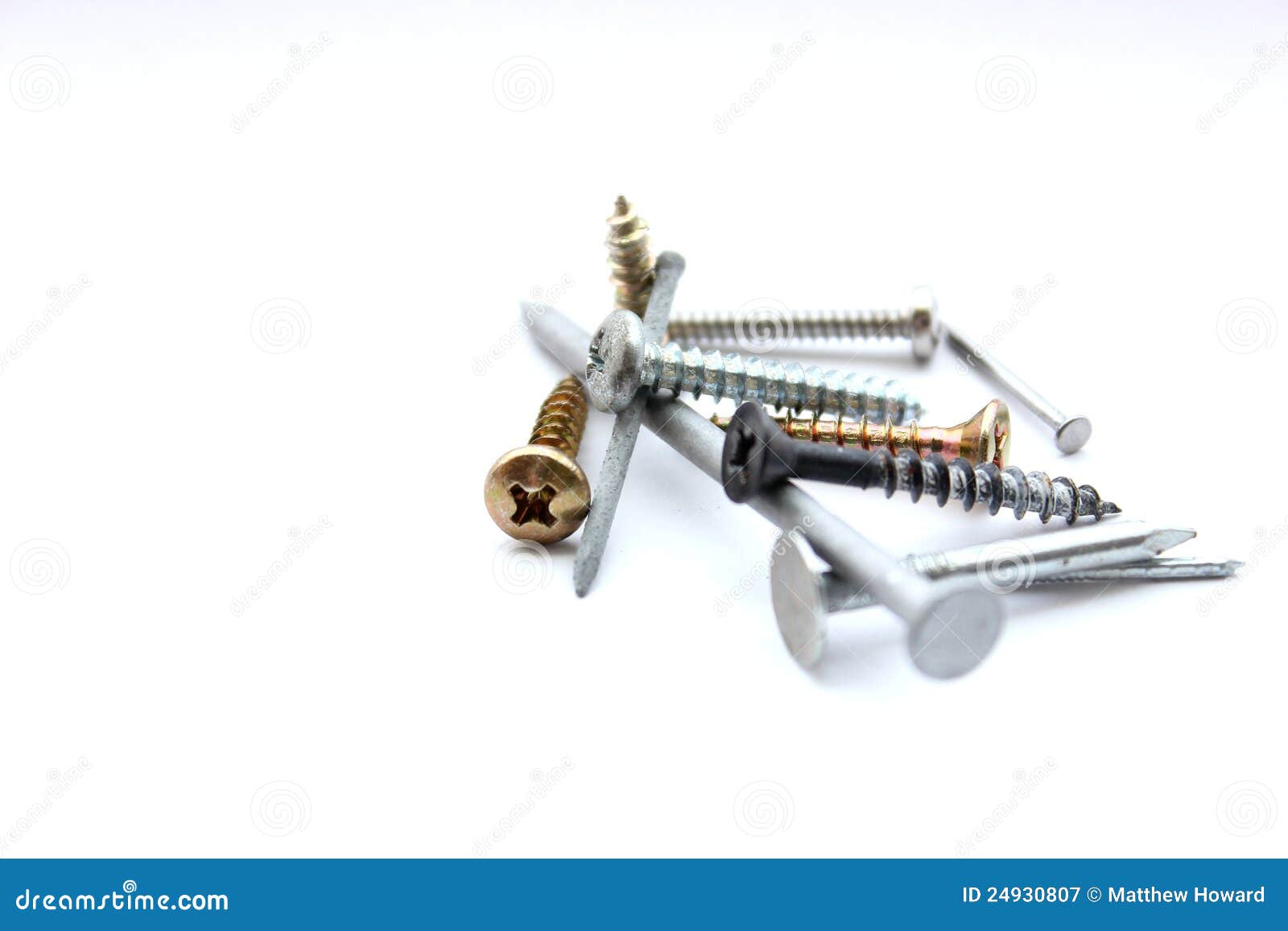 Different Screws and Nails stock image. Image of circle - 24930807