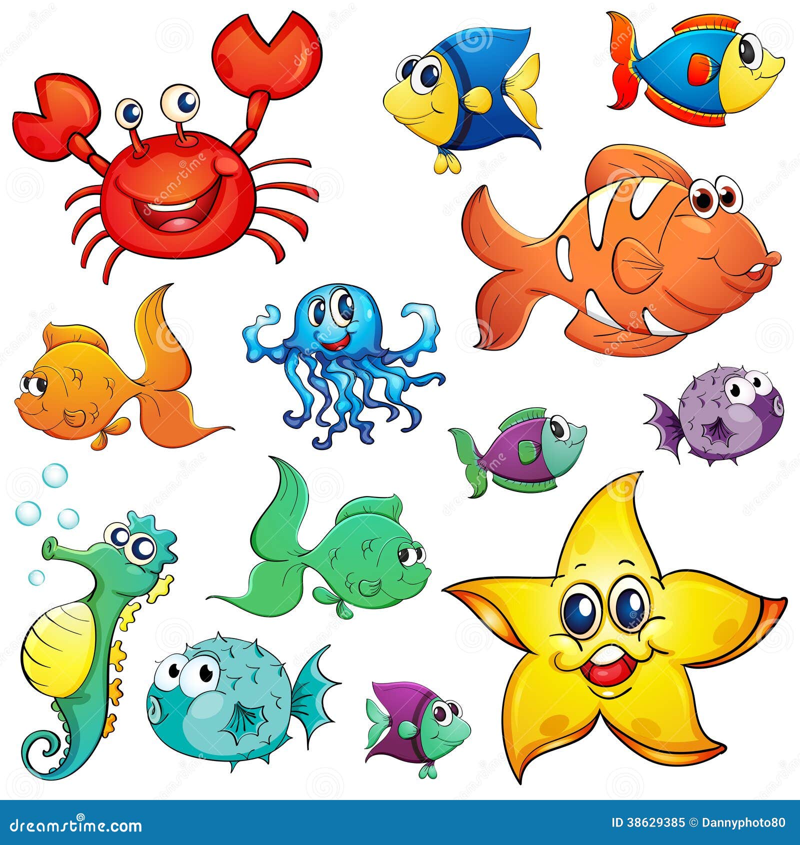 Different sea creatures editorial image. Illustration of octopus - 38629385