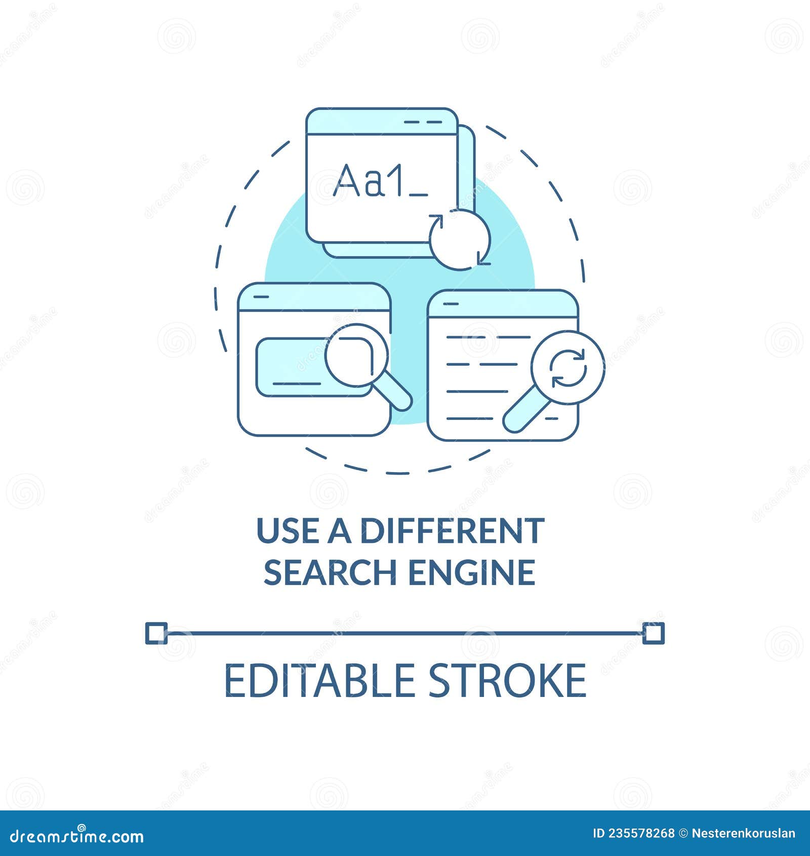 Different Search Engines Concept Icon Stock Vector - Illustration of ...