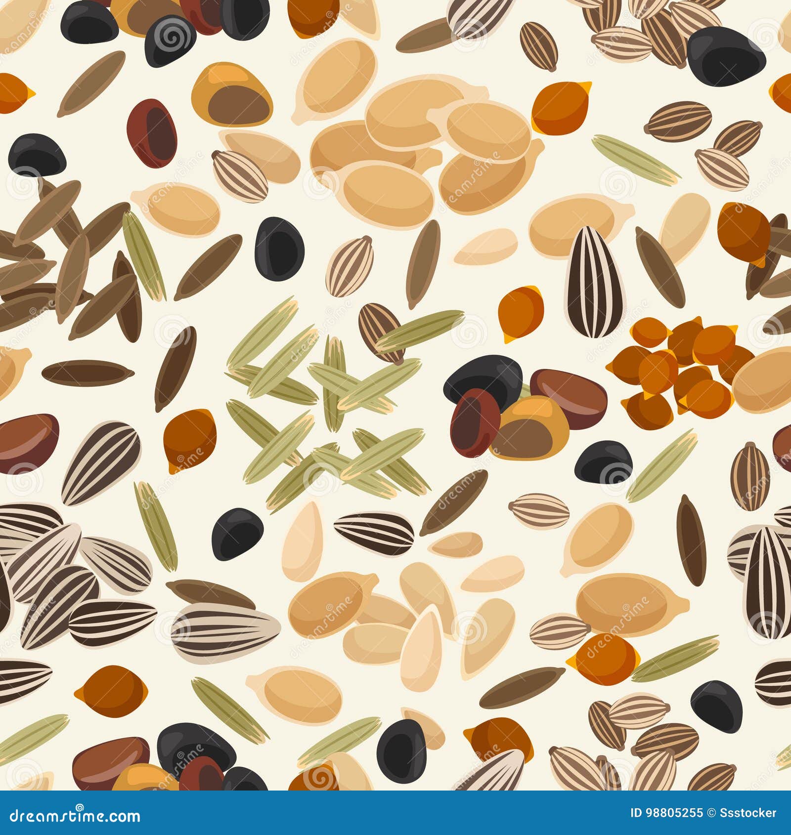 Different Seeds Colorful Pattern Stock Vector - Illustration of pumpkin ...
