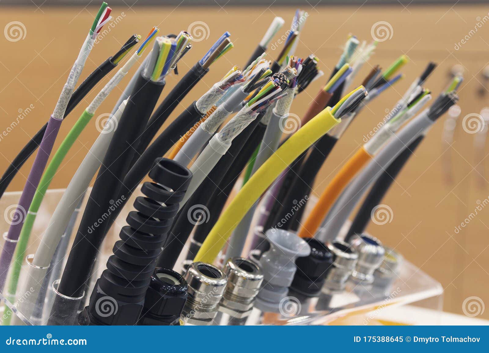 Different Separation Power Cables on the Showcase Close Up Stock Image ...