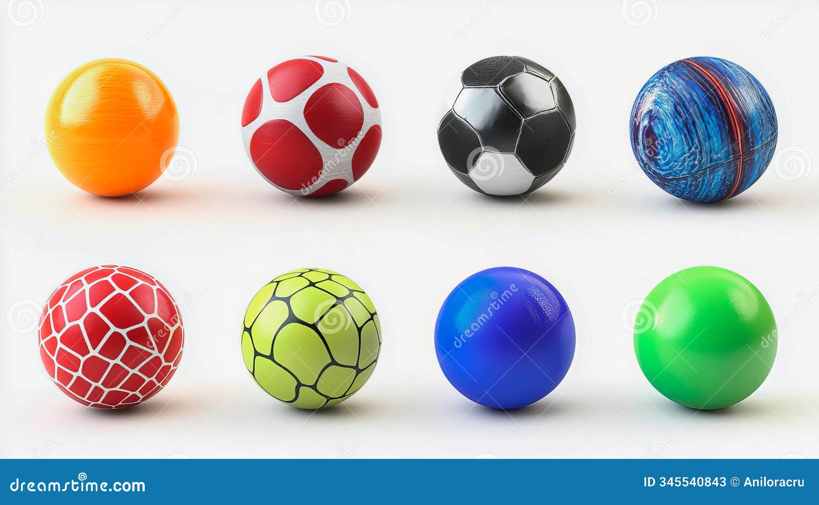 Different Set of Balls Isolated on White Stock Image - Image of sports ...