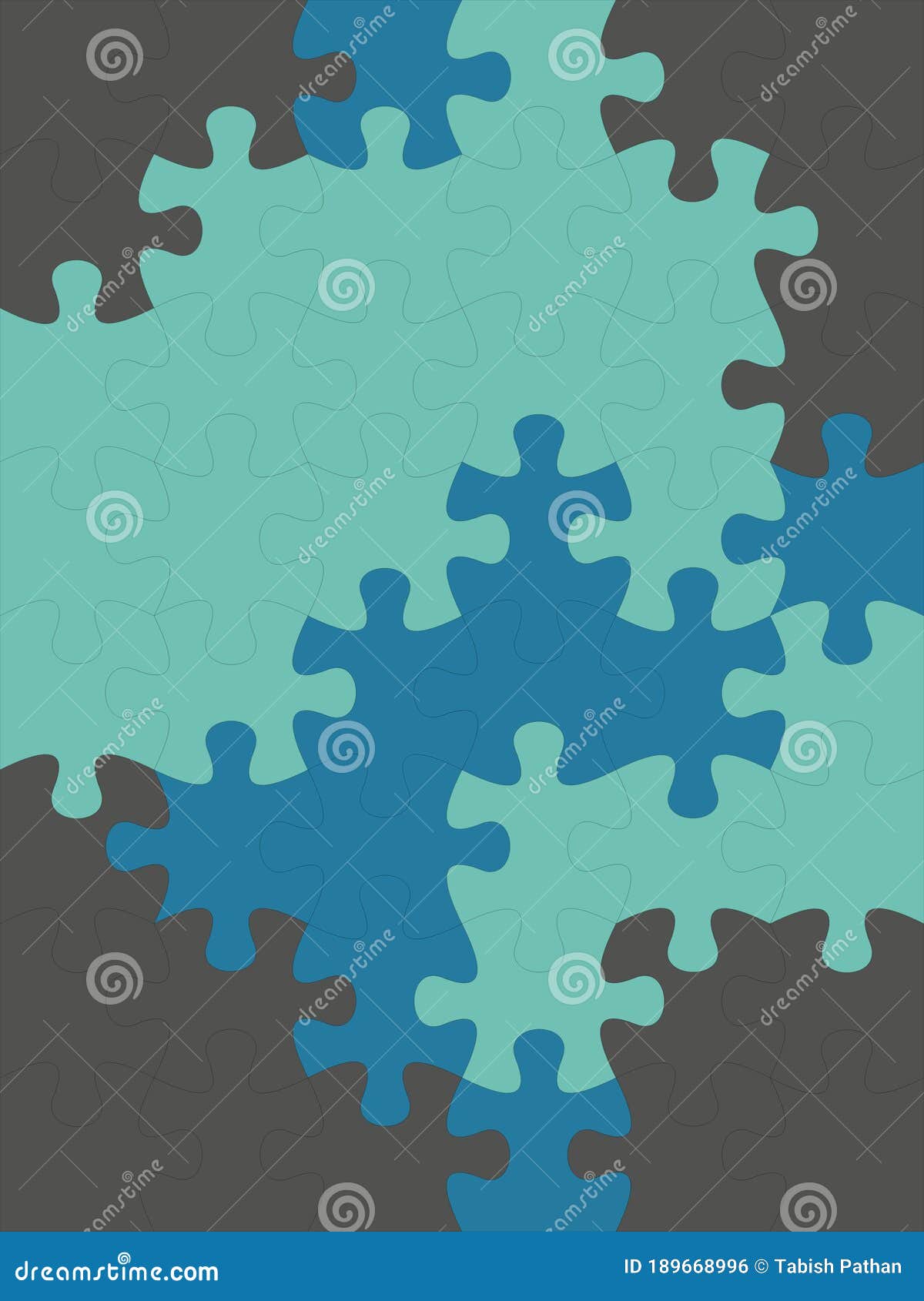 Different Shades of Blue Color Jigsaw Puzzles Designs on Solid Sheet of ...