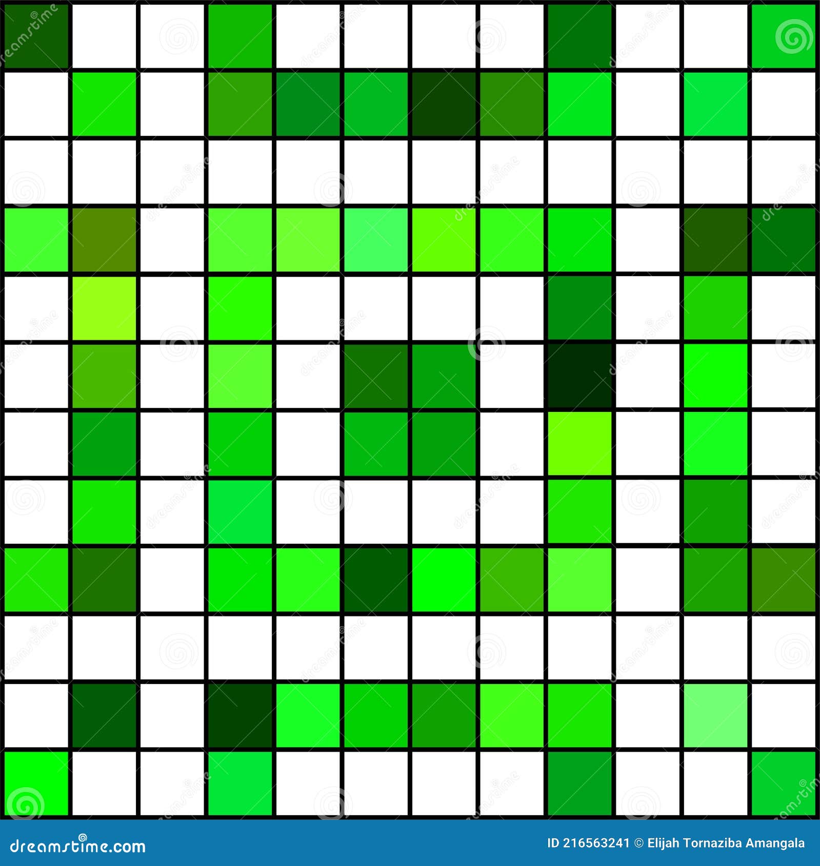 Multiple Shades of Green Squares on Puzzle Stock Illustration ...