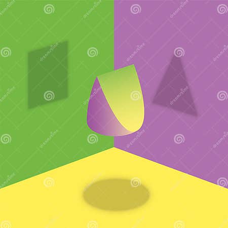 Different Shadows from Same Object Circle Square Triangle Point of View ...