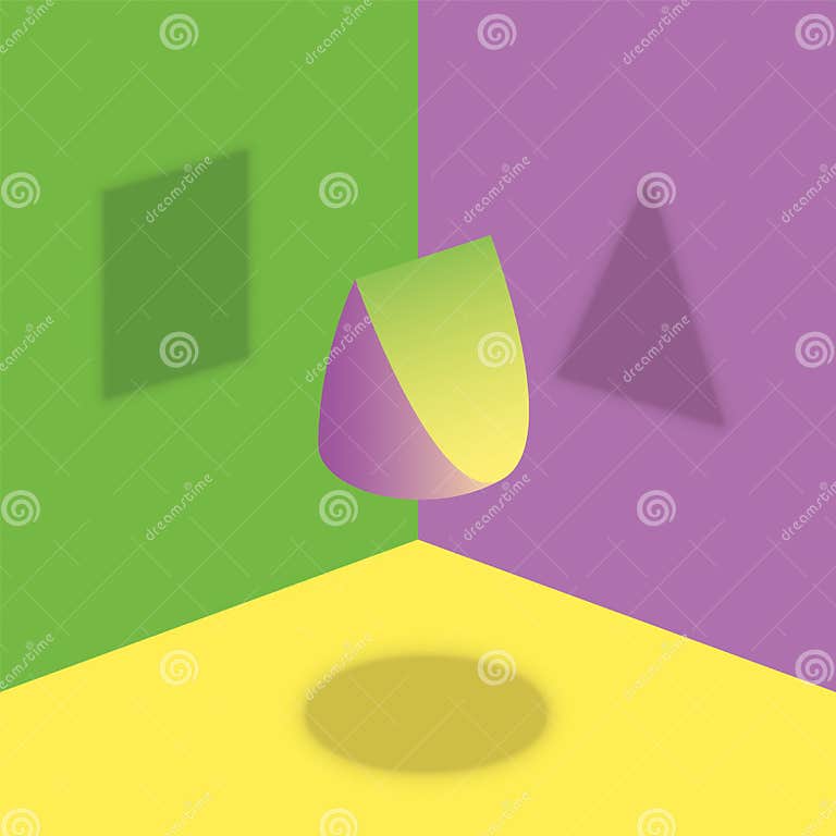 Different Shadows from Same Object Circle Square Triangle Point of View ...