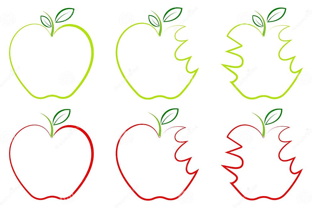 Different shape of Apple stock vector. Illustration of ripe - 22161042