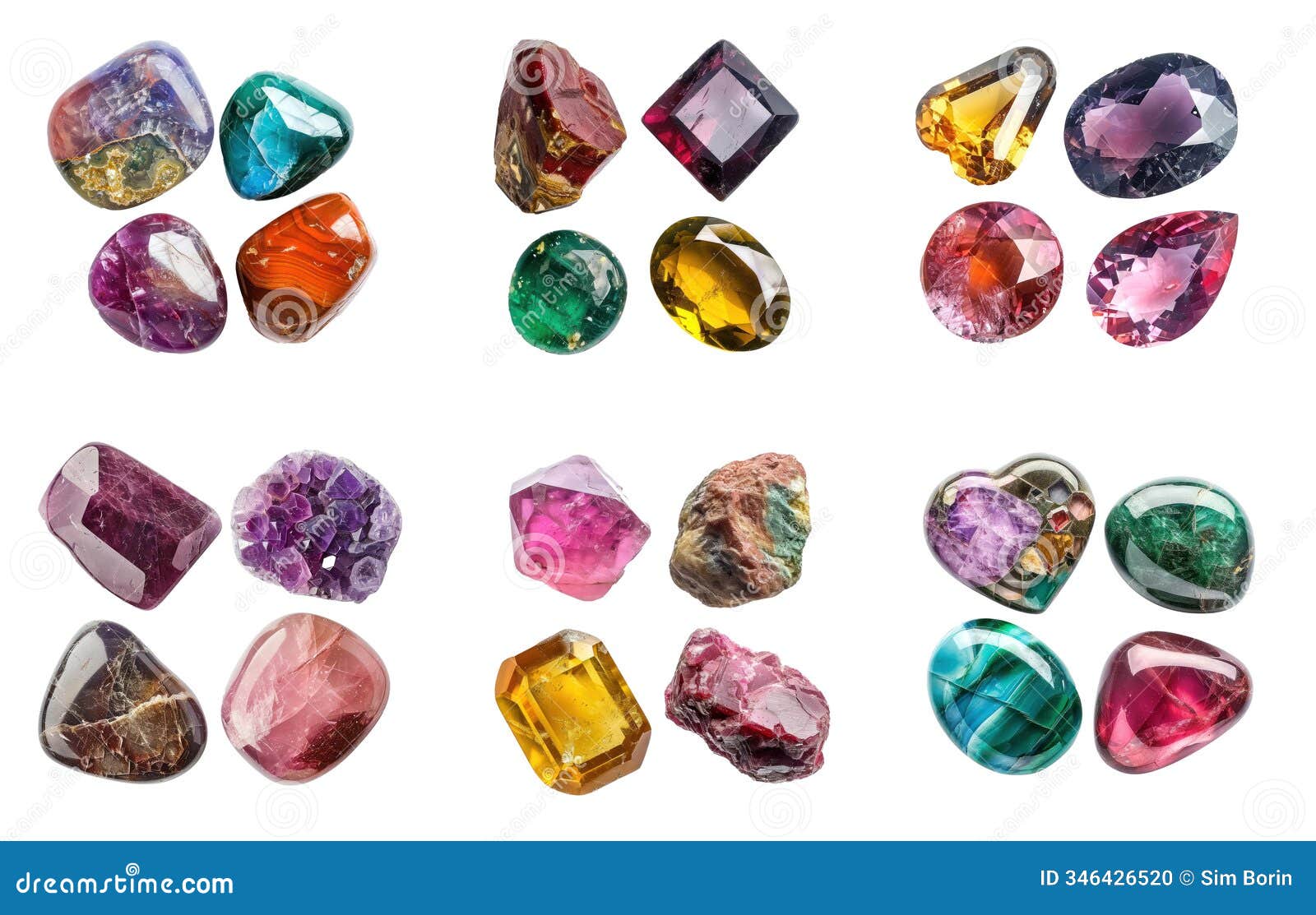 Beautiful Gemstone Isolated On Black Background, Shiny Sparkling ...