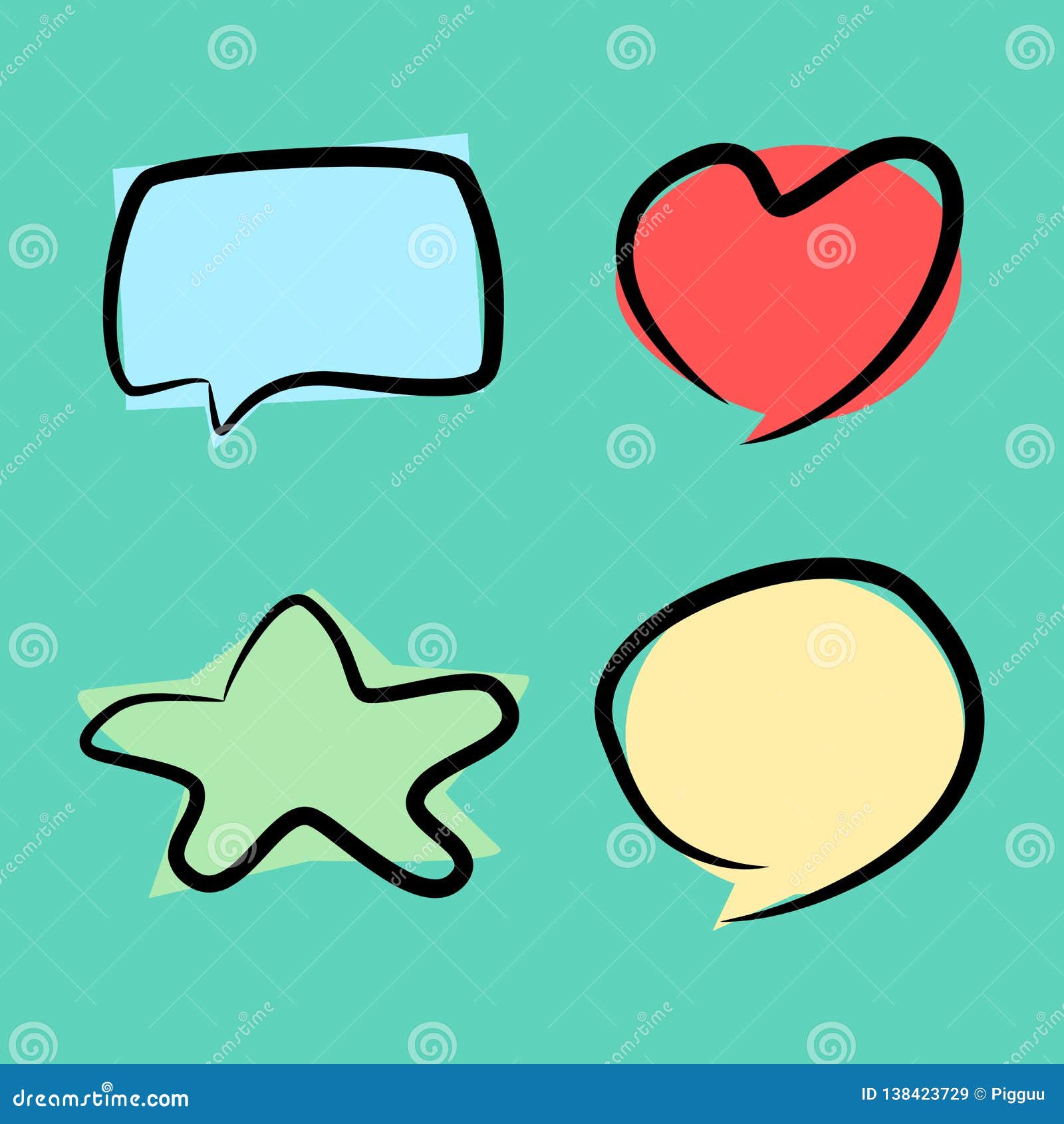 Different Shape Blank Speech Bubbles Set Stock Vector - Illustration of ...