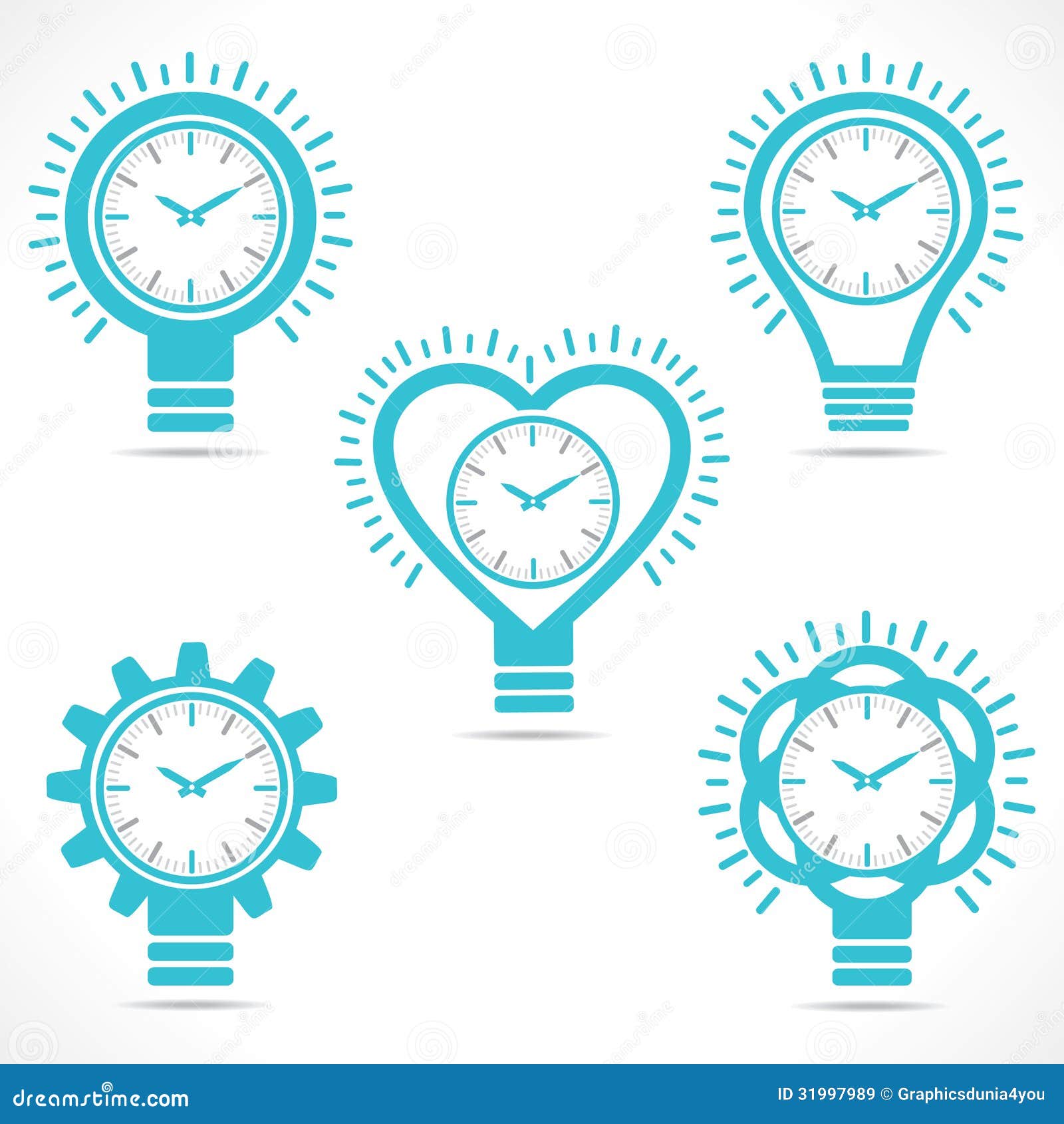 Different shape clock stock vector. Illustration of black - 31997989