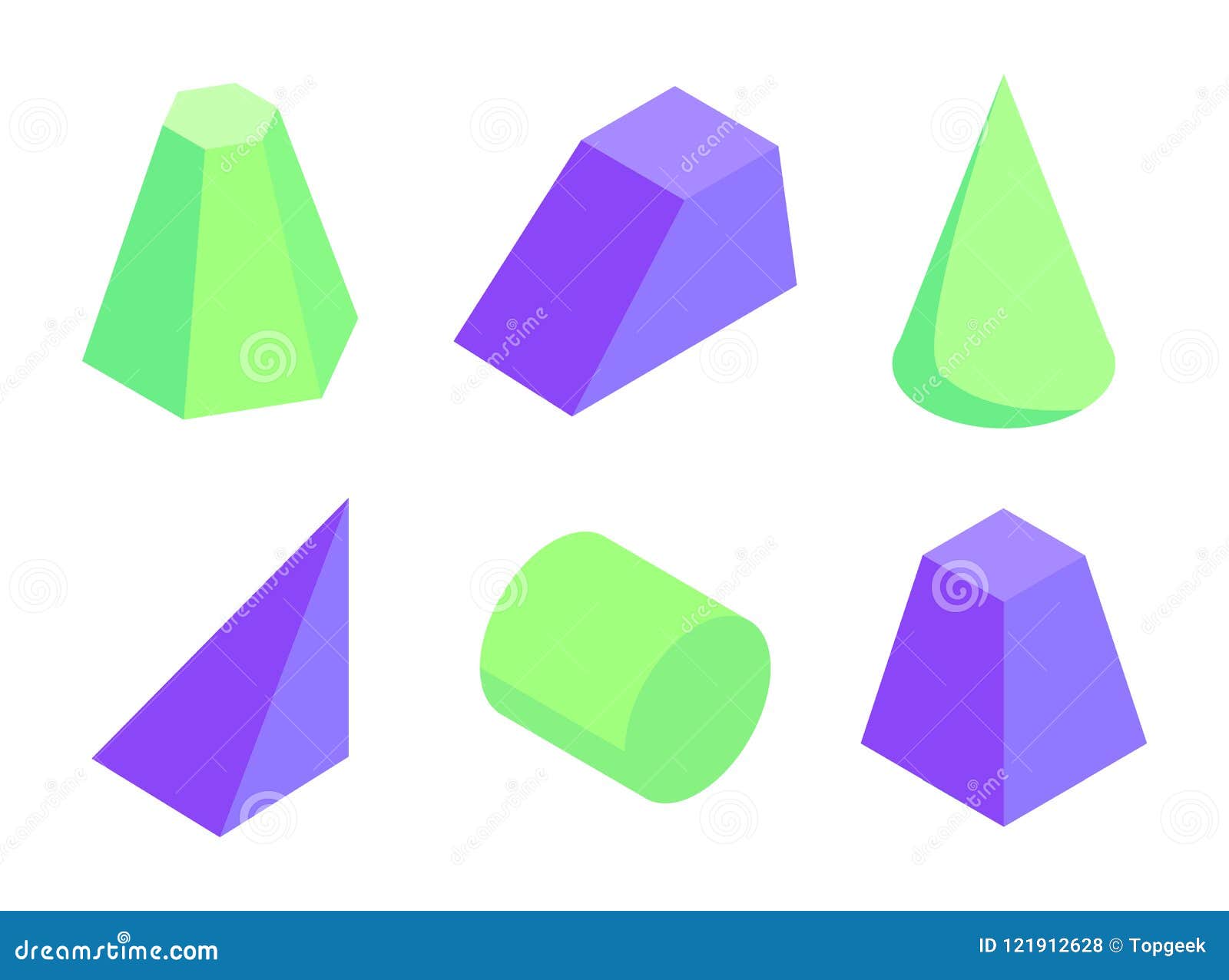 Different Shape Color Geometric Figures Collection Stock Vector ...