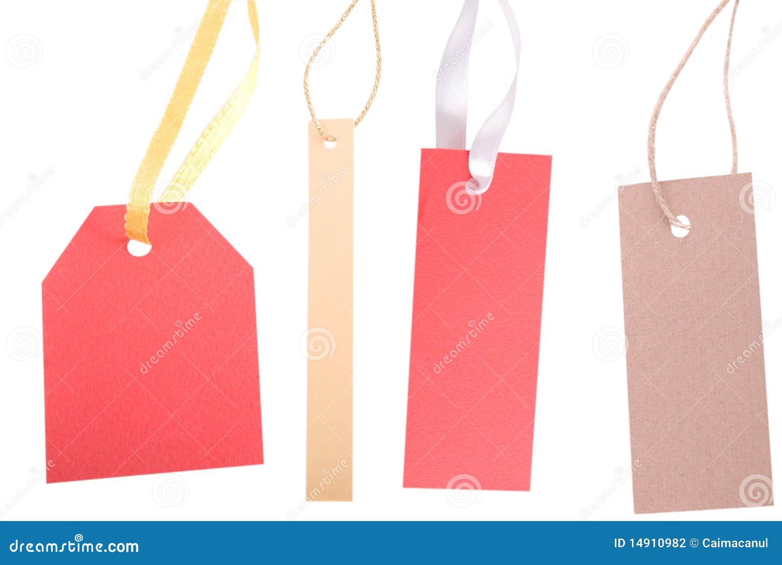 Different Shape, Empty Tag on White Background Stock Photo - Image of ...
