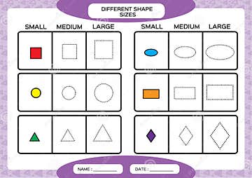 Different Shape Sizes. Small, Medium, Large. Learning Basic Shapes ...
