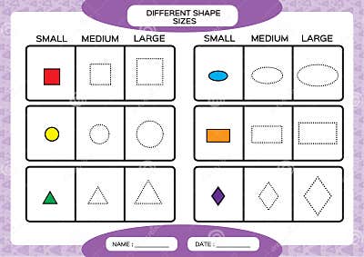 Different Shape Sizes. Small, Medium, Large. Learning Basic Shapes ...