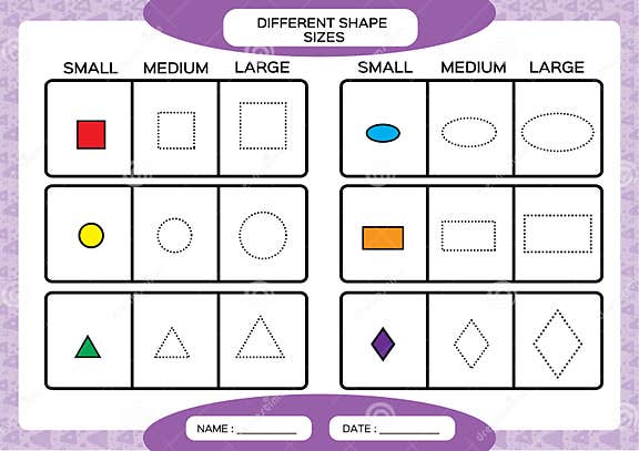 Different Shape Sizes. Small, Medium, Large. Learning Basic Shapes ...