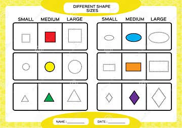 Different Shape Sizes. Small, Medium, Large. Learning Basic Shapes ...