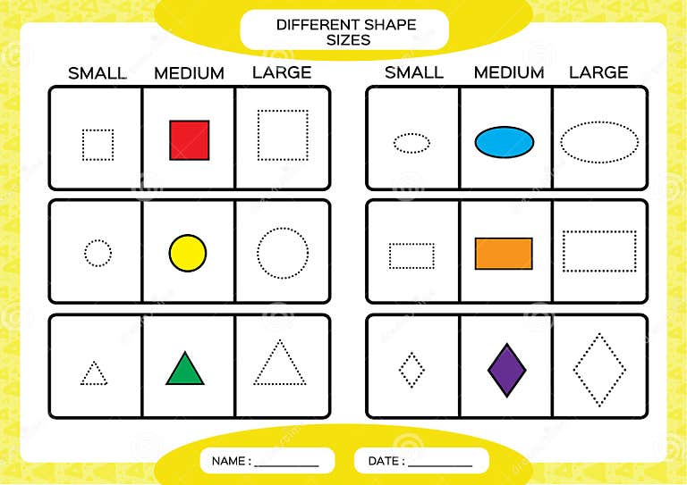 Different Shape Sizes. Small, Medium, Large. Learning Basic Shapes ...