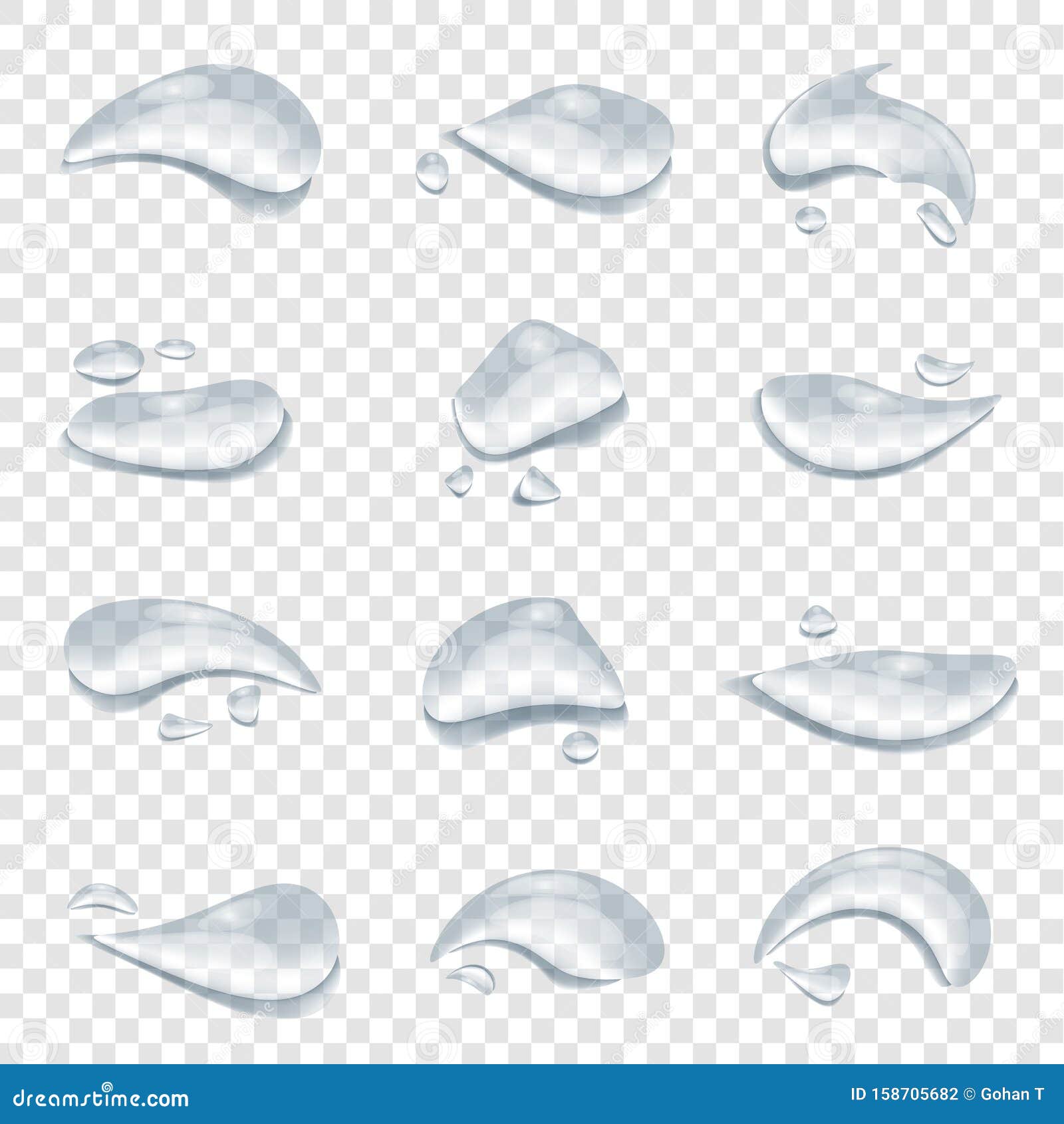 Different Shape of Small or Tiny Waterdrops Vector Isolated on White ...