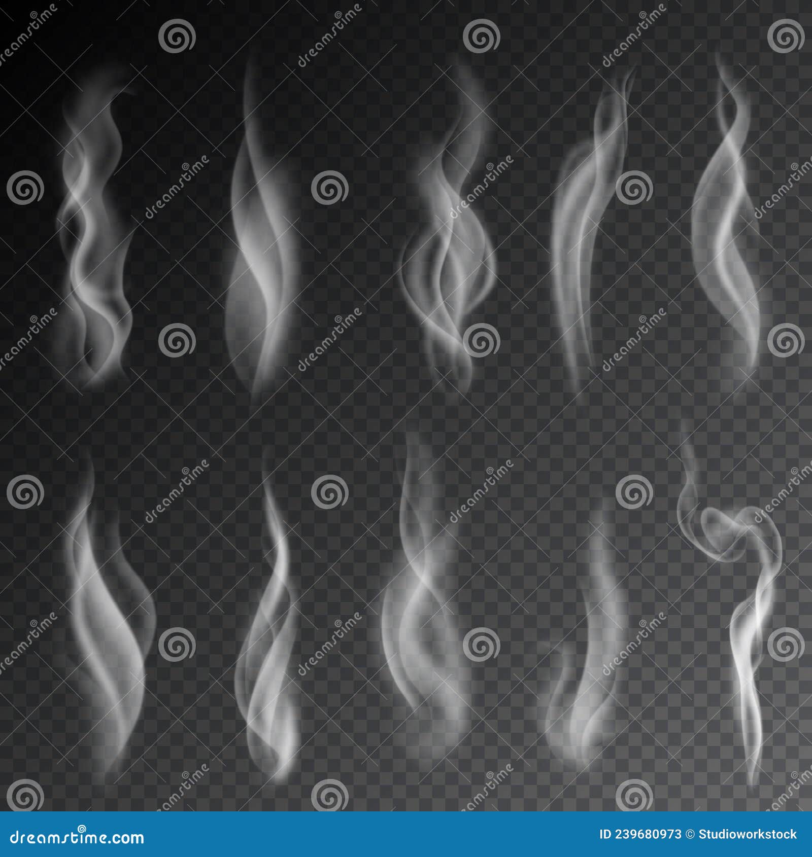 Different Shape of Smoke Traces Realistic Design Set Stock Vector ...