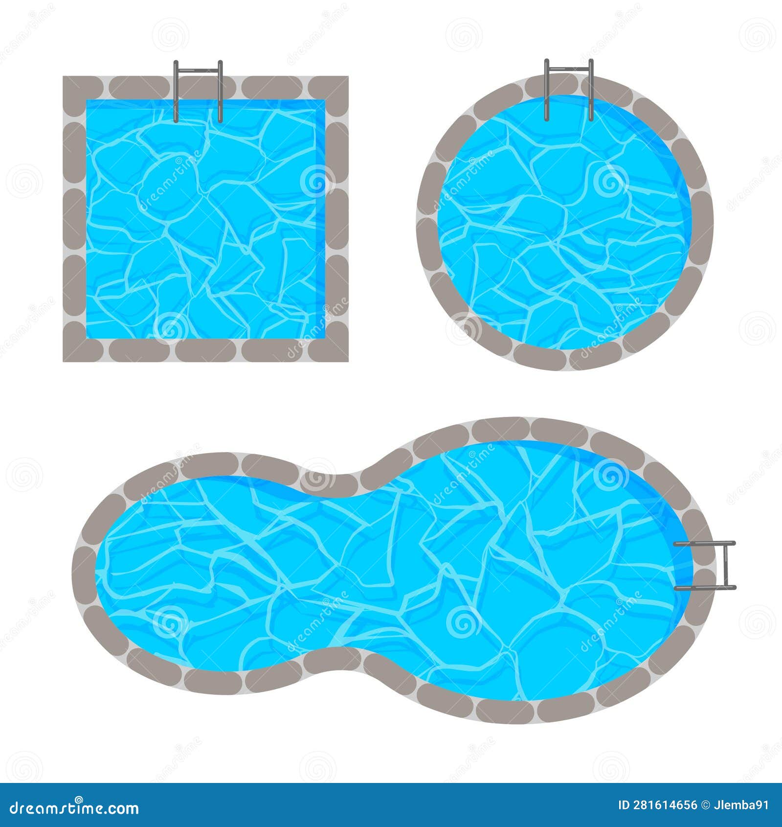 Different Shape of Swimming Pool Template. Stock Vector - Illustration ...