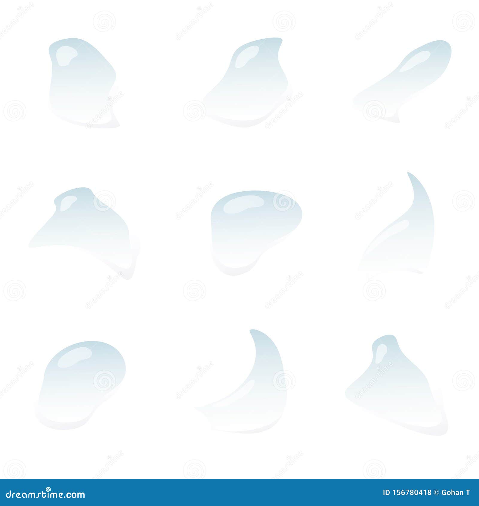 Different Shape of Water Drops Vector Isolated on White Background ...