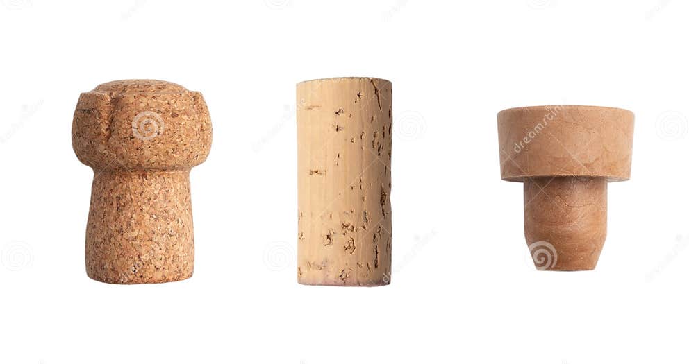 Different Shape Wine Corks Isolated Stock Photo - Image of recyclable ...