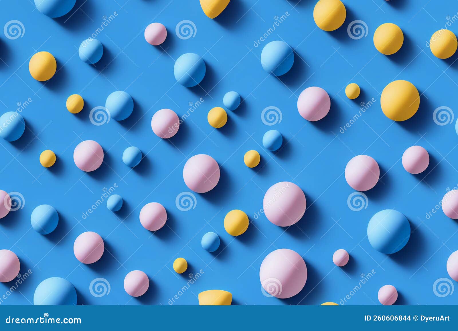 Different Shaped Balls Seamless Pattern 3d Illustrated Stock ...