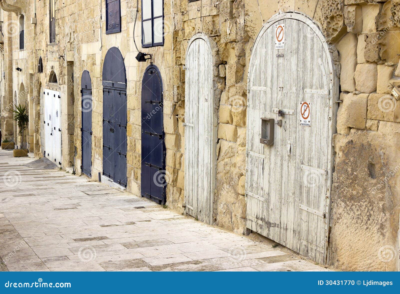 Different Shaped Doors on Street Stock Photo - Image of neighborhood ...