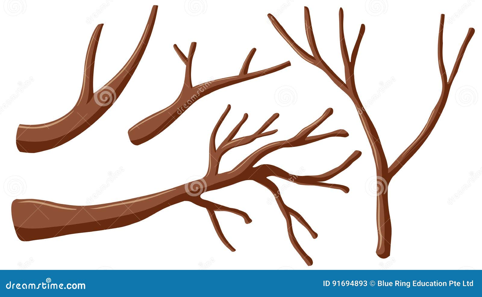 Different Shapes of Branches Stock Vector - Illustration of white ...