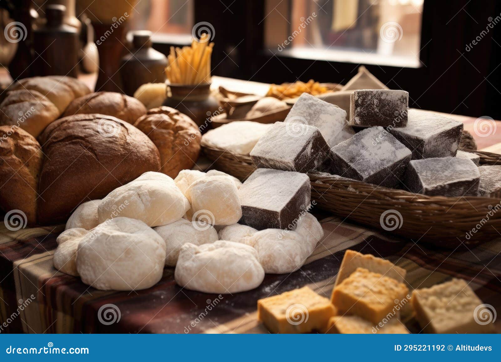 Different Shapes of Bread from Various Countries on a Table Stock Photo ...