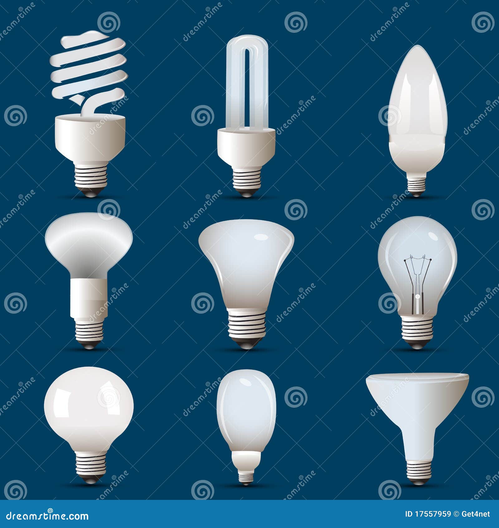 Different Shapes Of Cfl And Bulb Cartoon Vector | CartoonDealer.com ...