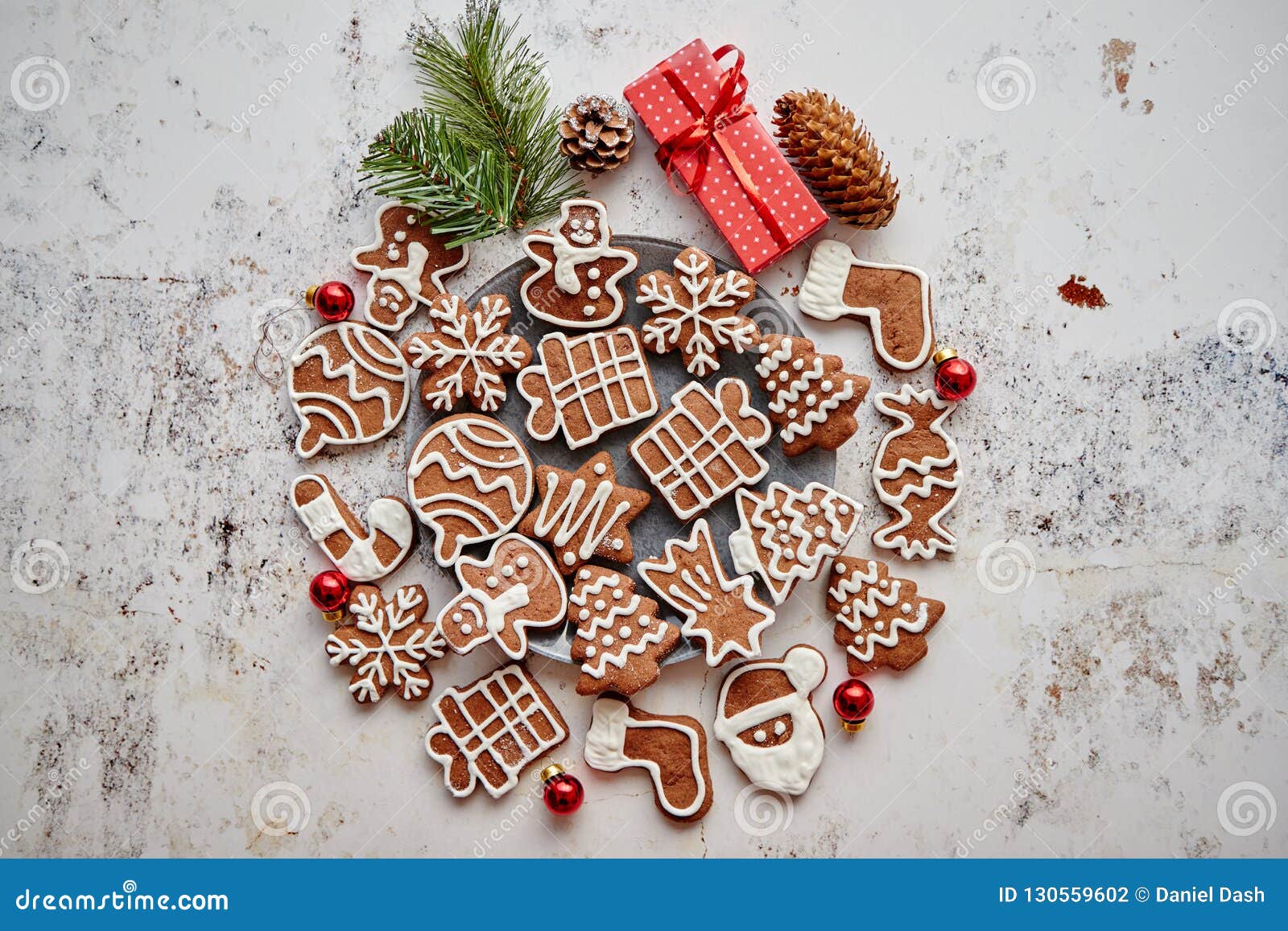 Different Shapes of Christmas Gingerbread Cookies Assorted in Circle ...