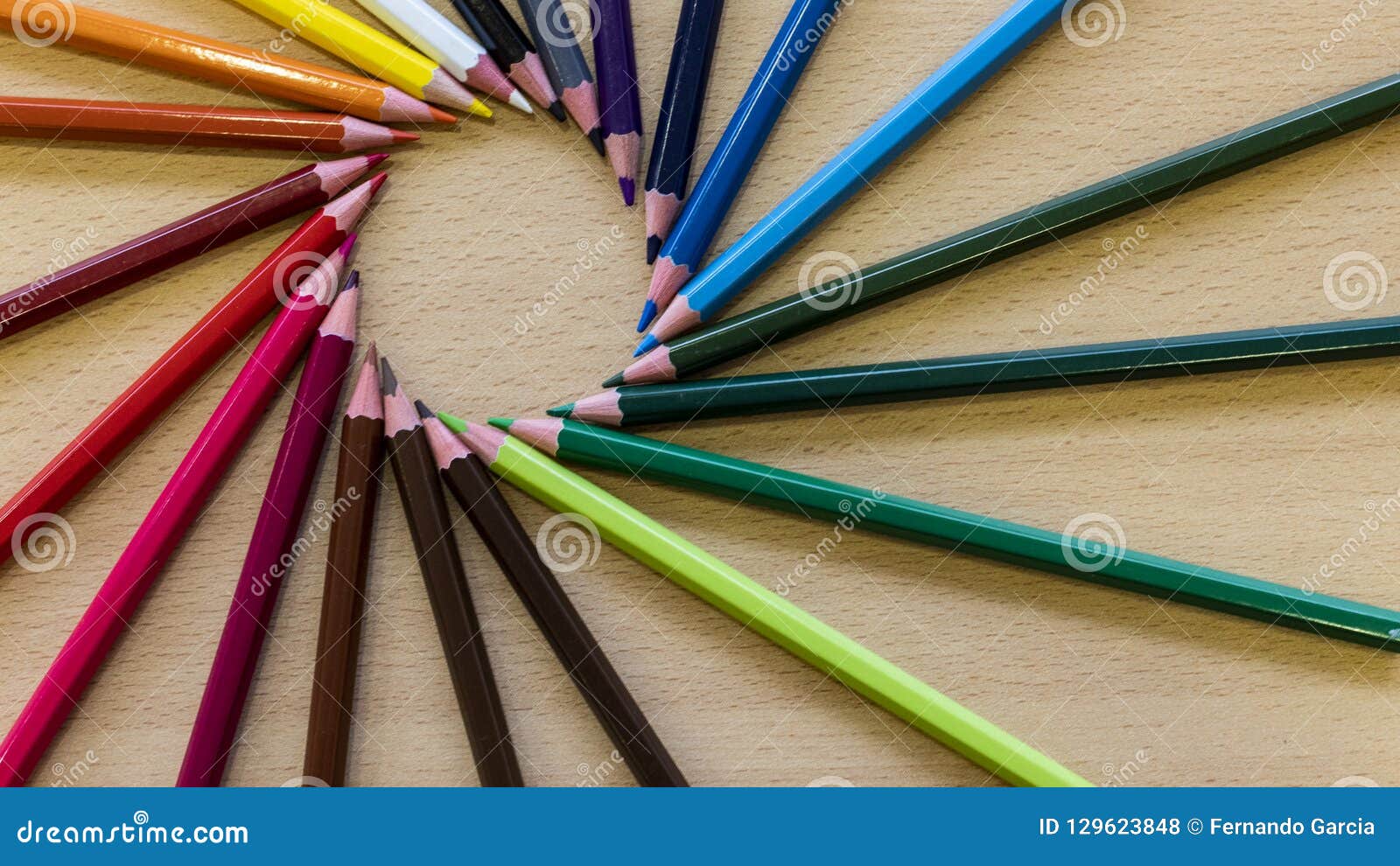 Colored Pencils in a Color Order Stock Photo - Image of yellow, spiral ...
